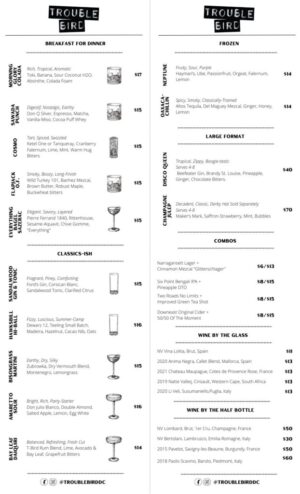 Trouble Bird Cocktail Bar opening in Navy Yard Tomorrow! (Tues.) - PoPville