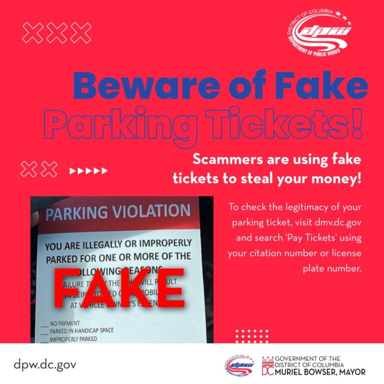 “Don’t fall for the fake parking ticket scam in DC” - PoPville