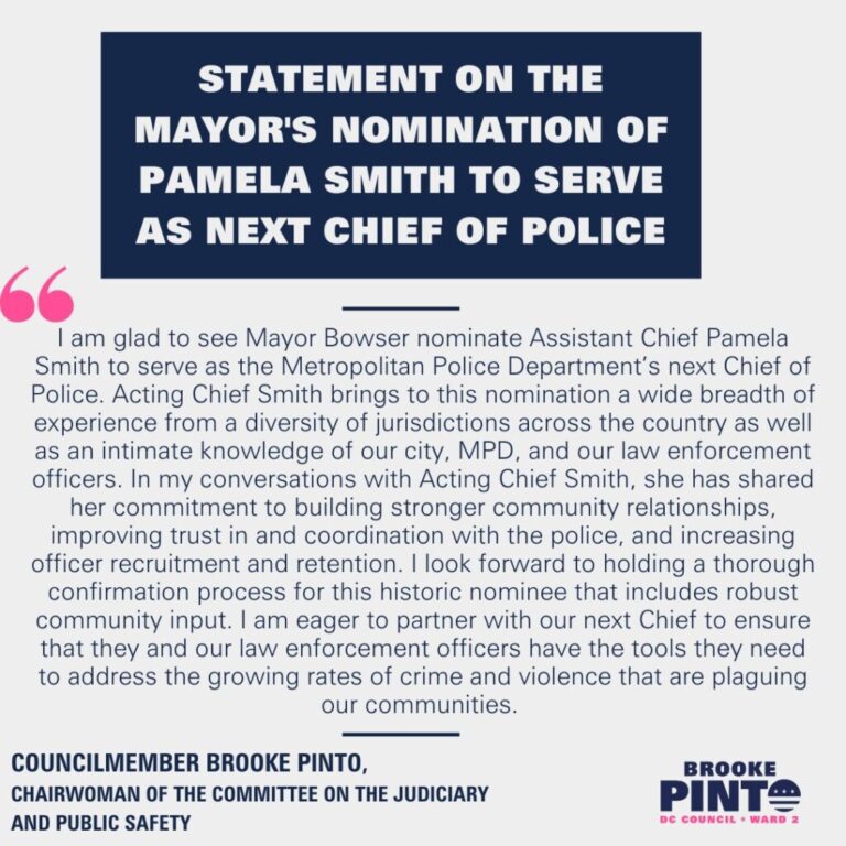 “Mayor Bowser Names Pamela Smith Chief of Police at the Metropolitan ...