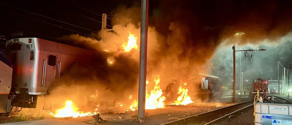 Train Fire in Ivy City Last Night at the Amtrak Maintenance Yard. No ...